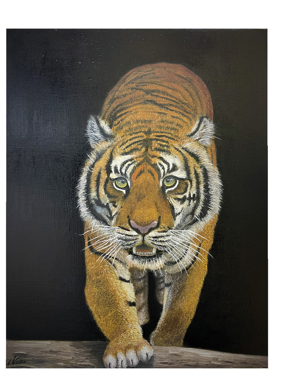 『忍び寄る猛獣』 絵画 Nobu Ito 通販 15121522｜Creema(クリーマ)