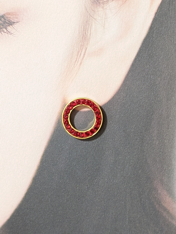 半額お値下げステンレスサークルスワログルーデコピアス4色 ピアス（その他） Yoko Shine 通販 15123047｜Creema(クリーマ)