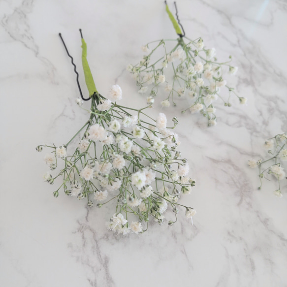 【数量限定】かすみ草 ヘア \結婚式／ブライダルヘア 半ドライフラワー その他ヘアアクセサリー mocca's shop 通販 ...