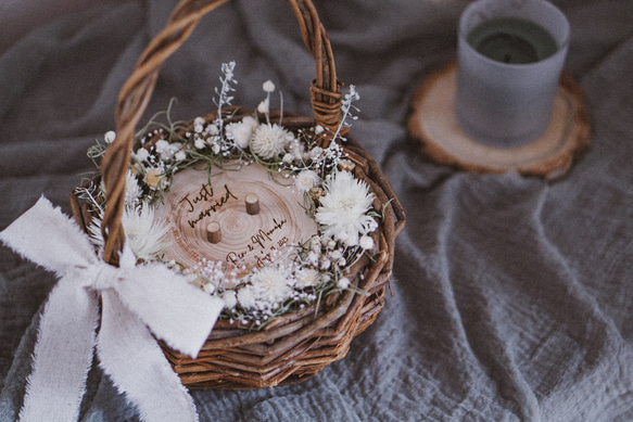 丸太のリングピロー(バスケットアレンジ) リングピロー GiuminG 通販 15131114｜Creema(クリーマ)