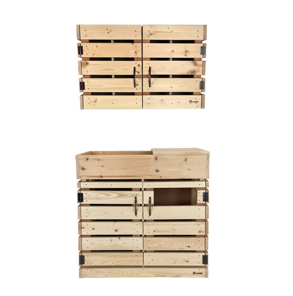 受注製作_ BARIKI_サロン用シャンプーキャビネット_ タオルストッカー 幅83cm_B003 壁掛けラック・ウォールシェルフ barikijp 通販 15132420｜Creema(クリーマ)