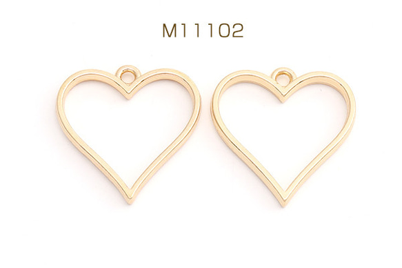 M11102 30個 レジンフレームチャーム ハート型 27×28mm ゴールド 3X（10ヶ） チャーム beads&parts【プロフ必読 ...