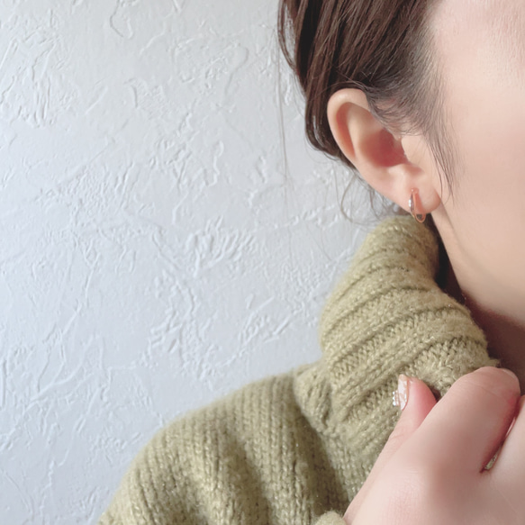 No.91 痛くないイヤリング｜2wayピンクゴールドと小さめストーンのイヤリング イヤリング・ノンホールピアス elfino.(エルフィーノ ...