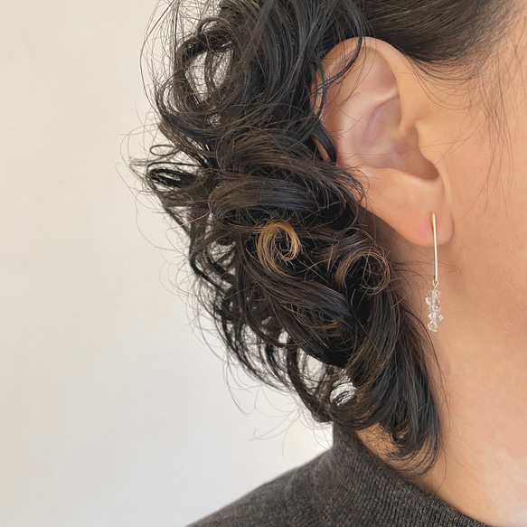 Bar pierce ハーキマーダイアモンド 14kgf ピアス ピアス（スタッド・一粒） MUUTS 通販 15158525｜Creema ...