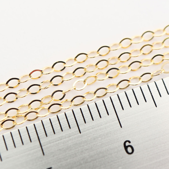 14KGF 真鍮製 平小豆 フラット あずきチェーン 1.5mm 切り売り 20cm アメリカ直輸入 金具・チェーン Trois anges 通販 15159310｜Creema(クリーマ)