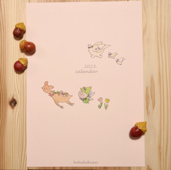 B4カレンダー 壁掛けタイプ お地蔵さん おじぞうぼうや 鹿 ライチョウ 動物イラスト カレンダー ほくほくあん 通販｜Creema(クリーマ)