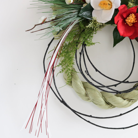 【Creema限定 超早割価格】お正月★紅白椿・南天・梅のしめ縄リース しめ縄・しめ飾り はなごま屋 通販 15166043｜Creema(クリーマ)