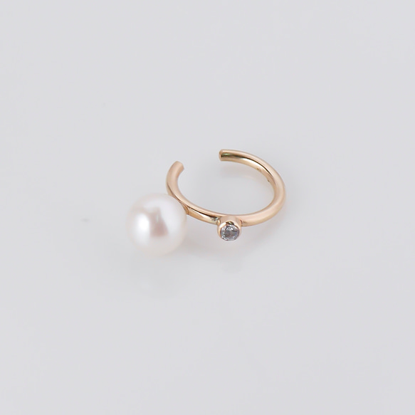 #939C_P 14KGF パールとCZのイヤーカフ イヤーカフ R* 通販 15178499｜Creema(クリーマ)