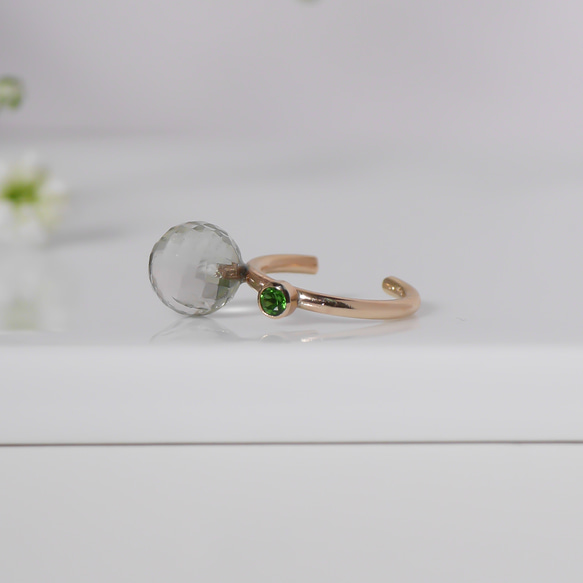 #939C_G 14KGF グリーンアメシストと2mmストーンイヤーカフ イヤーカフ R* 通販 15178579｜Creema(クリーマ)