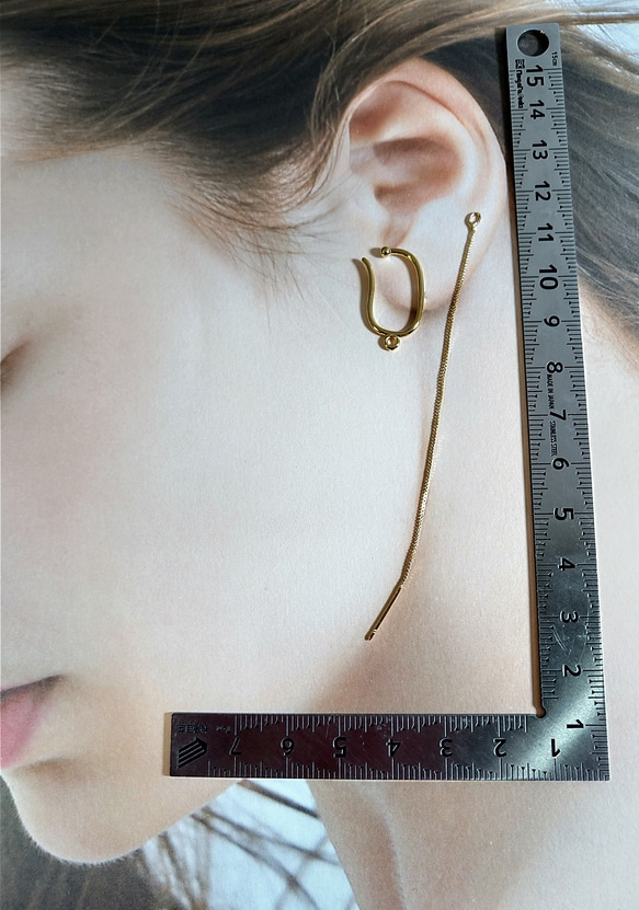 超大粒17~18mm 宝石質レモンクオーツ ミレニアムカット月星14kgfロングイヤーカフ(14kgfピアス) イヤリング・ノンホールピアス MiniMarine 通販 15192287 ...