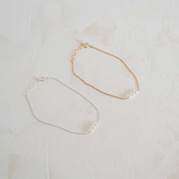 〔Silver925〕3つ子パールブレスレットSV(TM-B063) ブレスレット temtem 通販 15194238｜Creema(クリーマ)