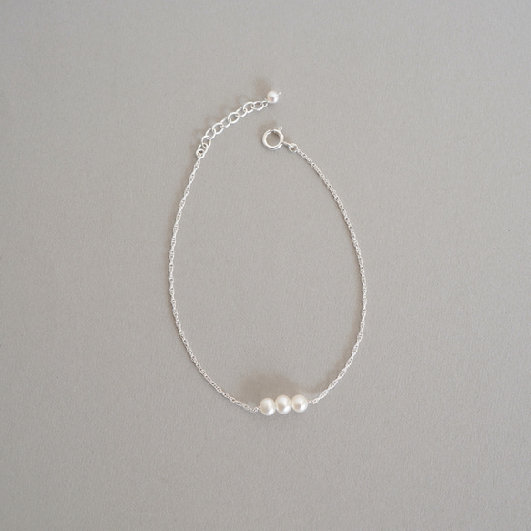 〔Silver925〕3つ子パールブレスレットSV(TM-B063) ブレスレット temtem 通販 15194238｜Creema(クリーマ)