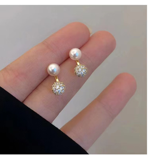 14kgf SV925 CZダイヤ シンプル バール ピアス 調整可能 ピアス（スタッド・一粒） 2Ming studio 通販 15200170｜Creema(クリーマ)