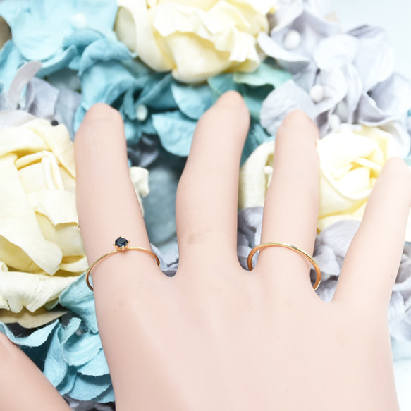 【新春福袋】【creema限定】K10 ブルーサファイアとシンプルリング 2本セット CB009 指輪・リング kyfactory 通販 15204385｜Creema(クリーマ)