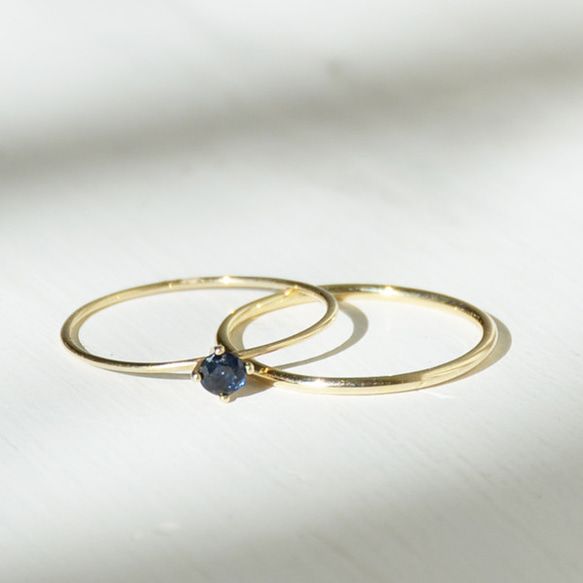 【新春福袋】【creema限定】K10 ブルーサファイアとシンプルリング 2本セット CB009 指輪・リング kyfactory 通販 15204385｜Creema(クリーマ)