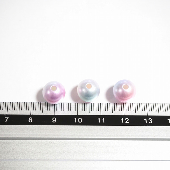 50個 樹脂パール 穴あり 10mm ライトブルー×ピンク/グラデーション パールビーズ ABS 【A348】 ビーズ ましろ工房 通販 ...