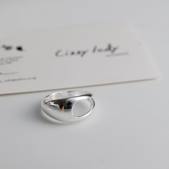 J0051S S925シルバーリング ハーフホール 指輪 ring 指輪・リング cissylady.com 通販｜Creema(クリーマ) 15206180