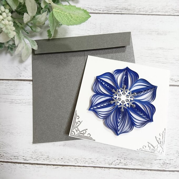 想いを見える形に。クイリングメッセージカード＊雪の花 メッセージカード Kino A（きのあ 通販｜Creema(クリーマ) 15212014