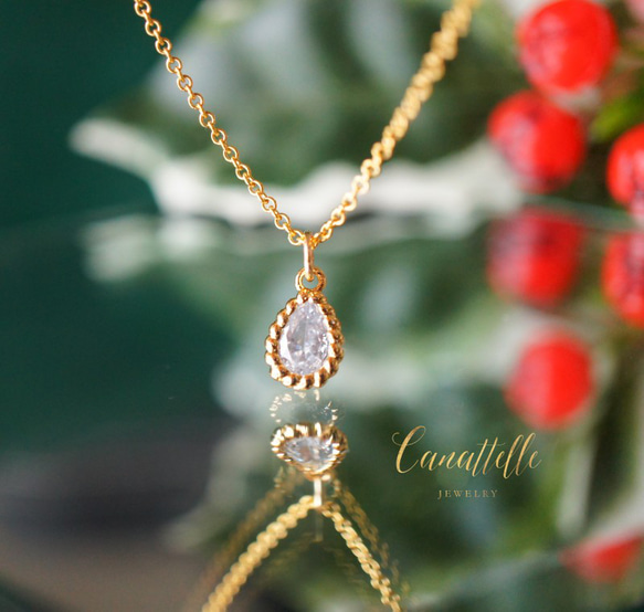 《初売りSALE》14kgf Petite ジルコニア・ティアドロップ・ネックレス ~lumier~ ネックレス・ペンダント Canattelle 通販 15217427｜Creema(クリーマ)