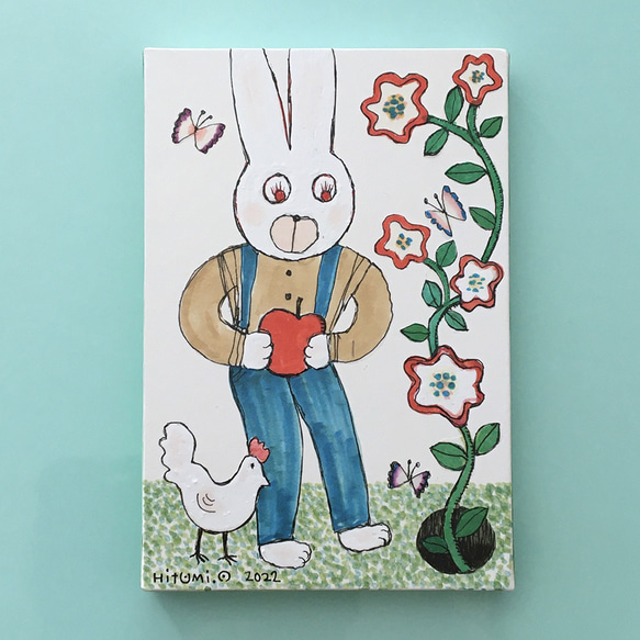 原画『なんだろう？』コラージュイラスト・ポストカードサイズ木製パネル 絵画 hitomio8 通販 15224193｜Creema(クリーマ)