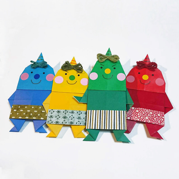 【折り紙】鬼8 と 金棒4 その他素材 pirka kampi 通販 15226081｜Creema(クリーマ)