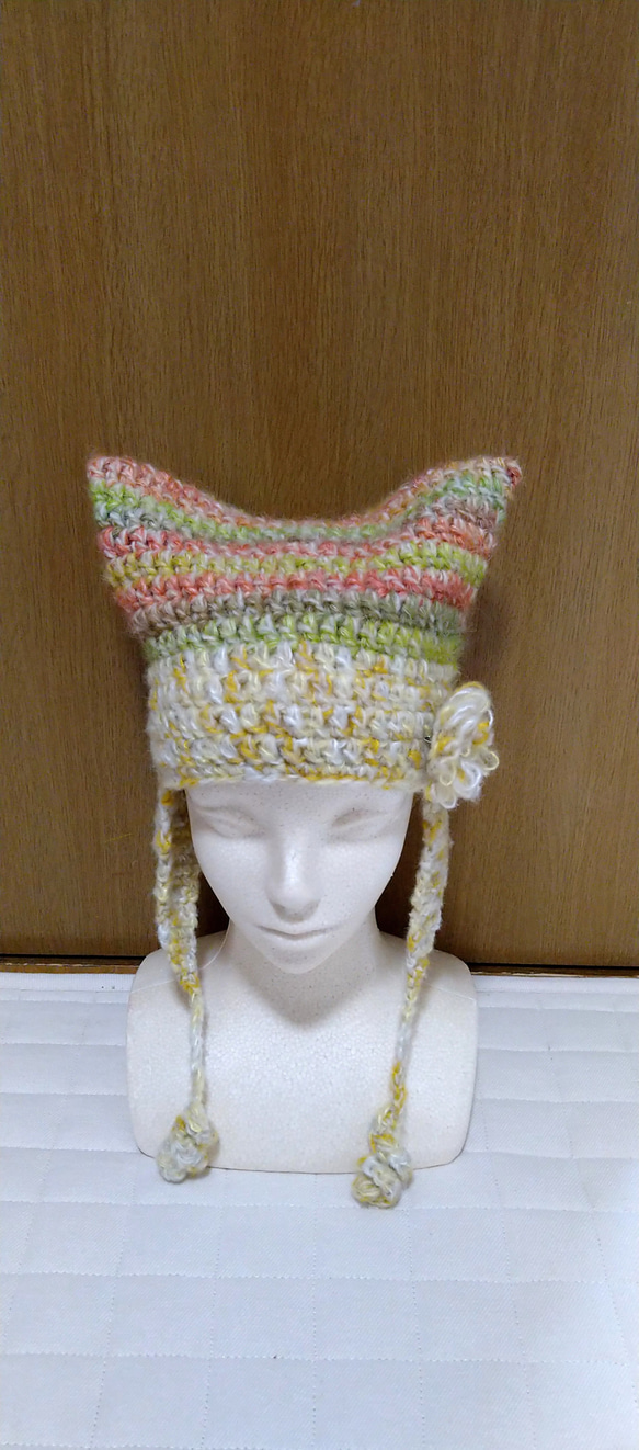 耳まであったか♡ネコ耳帽子 ニット帽・ビーニー 岬夜道(みさきよみち) 通販｜Creema(クリーマ)