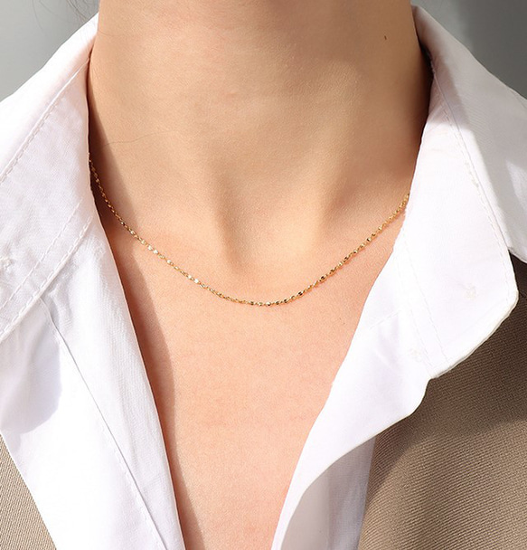 色艶が落ちない K18GPサージカルステンレス 星シャイニング 極細1.1㎜ ネックレス 40+5㎝ ネックレス・ペンダント 天然石アクセサリーのfiracia 通販 15231458 ...