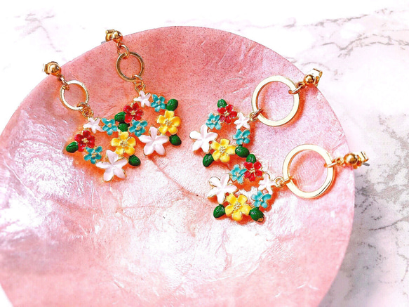 《送料込》･:*ゴージャスフラワーピアス･:* 大小選べるリング ピアス（その他） -OTONOA-〜乙ノ彩〜 通販｜Creema(クリーマ ...