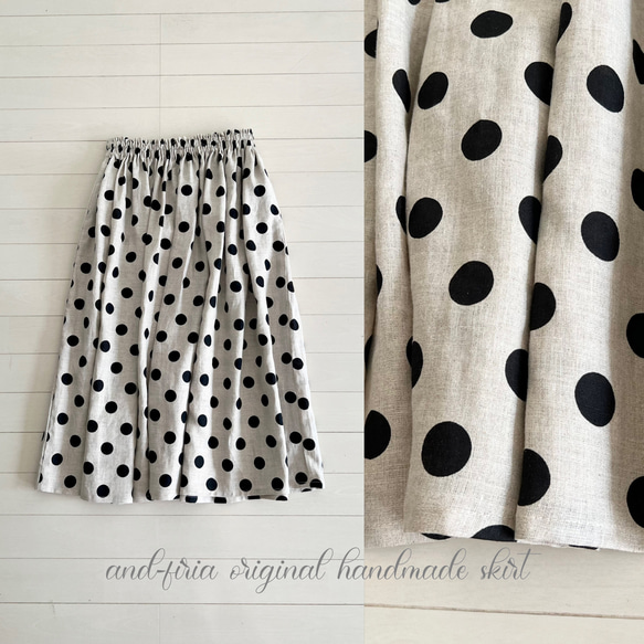 くったりプルンとした上質ドットリネンのギャザースカート 生成りベージュ ロングスカート（マキシ丈） and-firia 通販 15246791 ...