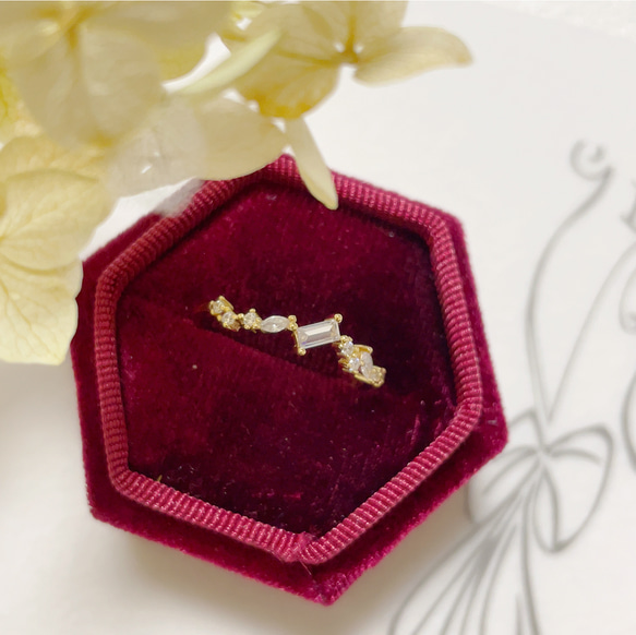 Sv925純銀製 繊細 ゴールド 不規則 ストーン リング 指輪 K18仕上げ 指輪・リング cissylady.com 通販｜Creema(クリーマ) 15247221