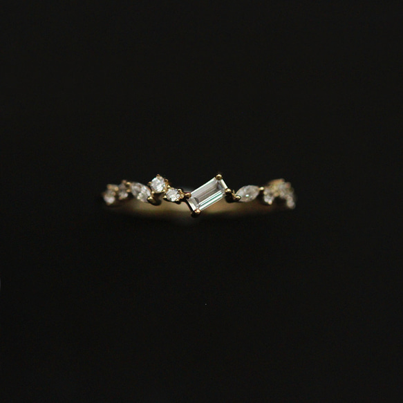 Sv925純銀製 繊細 ゴールド 不規則 ストーン リング 指輪 K18仕上げ 指輪・リング cissylady.com 通販｜Creema(クリーマ) 15247221