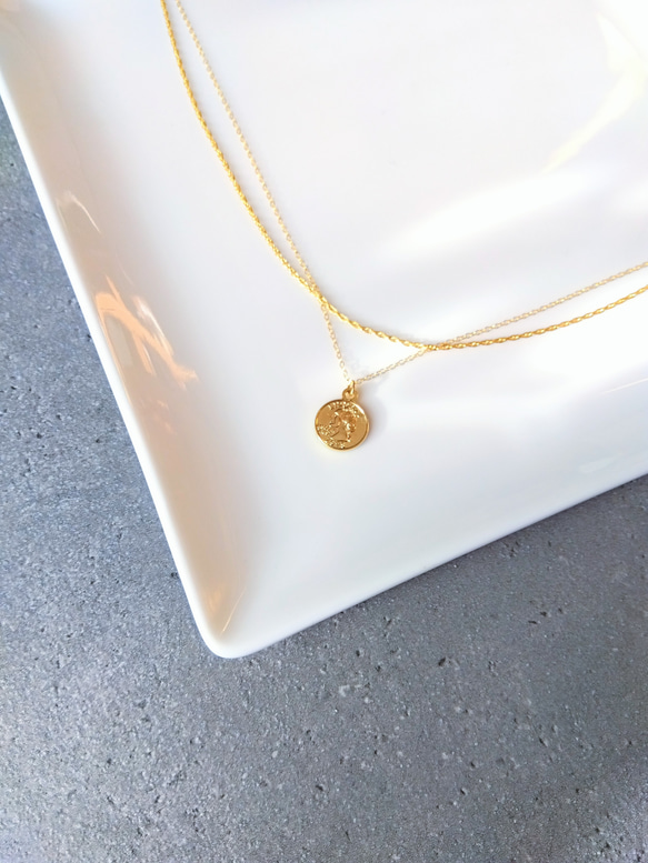 送料無料 k14gf コインネックレス 重ね付け2本セット ネックレス・ペンダント ameri ameri 通販 15252519｜Creema(クリーマ)