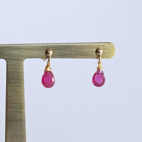 Premium Series ︎14kgf ︎ルビーのピアス ピアス（スタッド・一粒） KAN 通販 15254700｜Creema(クリーマ)