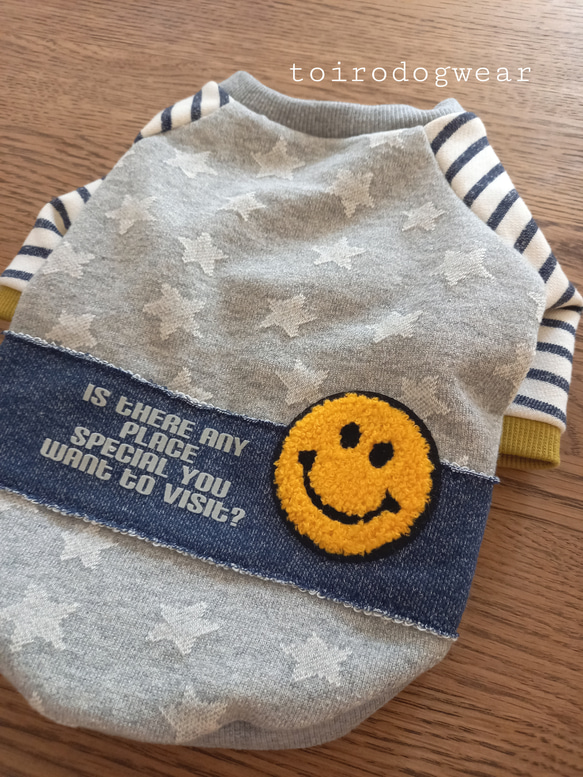 ★送料込み SS完成品★ SMILEラグラントレーナーGY ペット服・アクセサリー toiro 通販 15260019｜Creema(クリーマ)