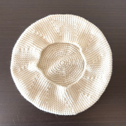 シンプル ニットベレー 帽子 手編み オフホワイト ベレー帽・ハンチング lapic 通販 15270855｜Creema(クリーマ)