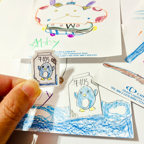 波アート 落書き 手描き かわいい 耐水ステッカー ギフト 波アート 落書き 手描き かわいい 耐水ステッカー ギフト