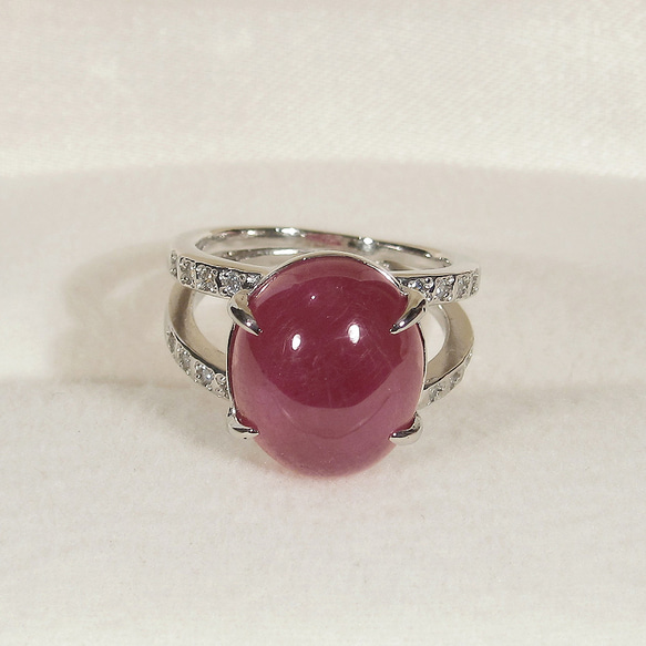 9.84ct天然ルビーとプラチナ（Pt900）、再生ダイヤモンドの指輪（リングサイズ:9号、ロストワックス、誕生石） 指輪・リング 山崎恵美子 ...