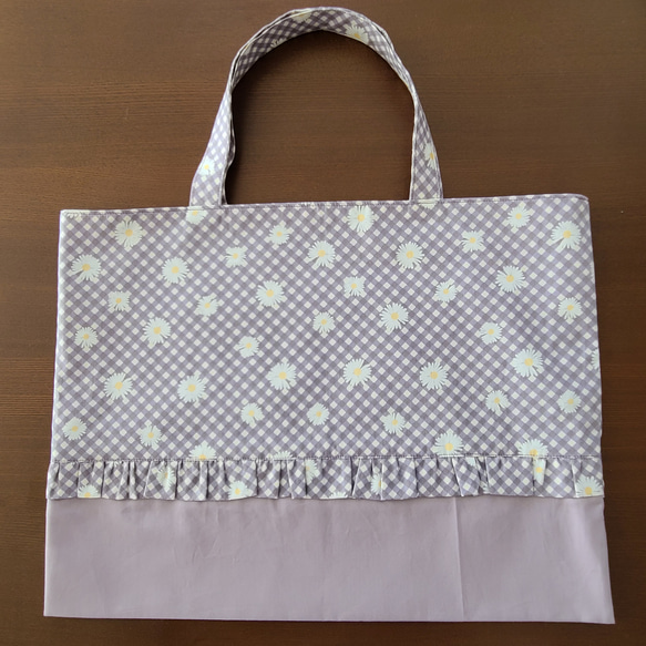 【訳あり】パープルデイジープリント通園バック トートバッグ korocha 通販 15294337｜Creema(クリーマ)