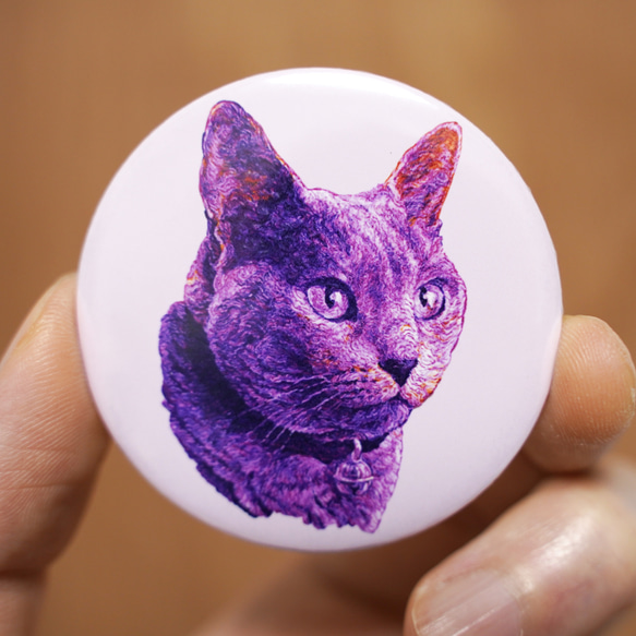 『缶バッジ 56mm』ロシアンブルー（マゼンダ） ブローチ 西浦 康太 通販｜Creema(クリーマ) 15294656