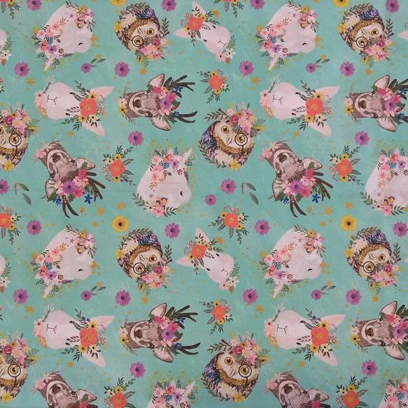 USAコットン 輸入生地《花冠animal》 生地 senne 通販 15294886｜Creema(クリーマ)