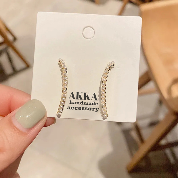 在庫僅か Pearl hoop earrings パールフープイヤリング真珠フープピアス金属アレルギーノンホールピアス イヤリング・ノンホール ...