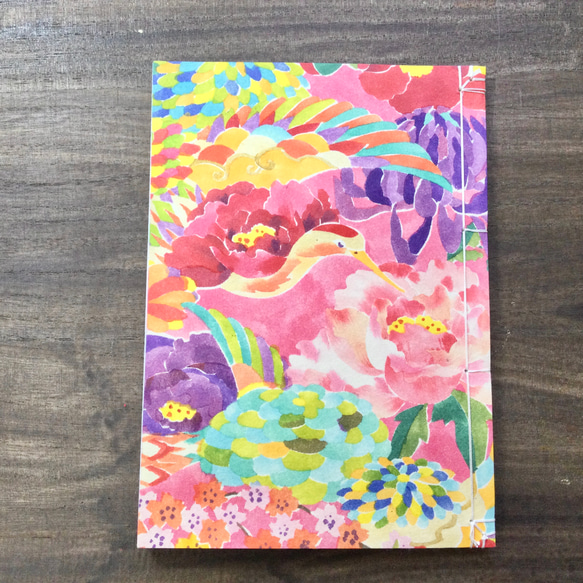 型染 A5和綴じノート 鶴に花PK ノート 型華 通販 15306348｜Creema(クリーマ)