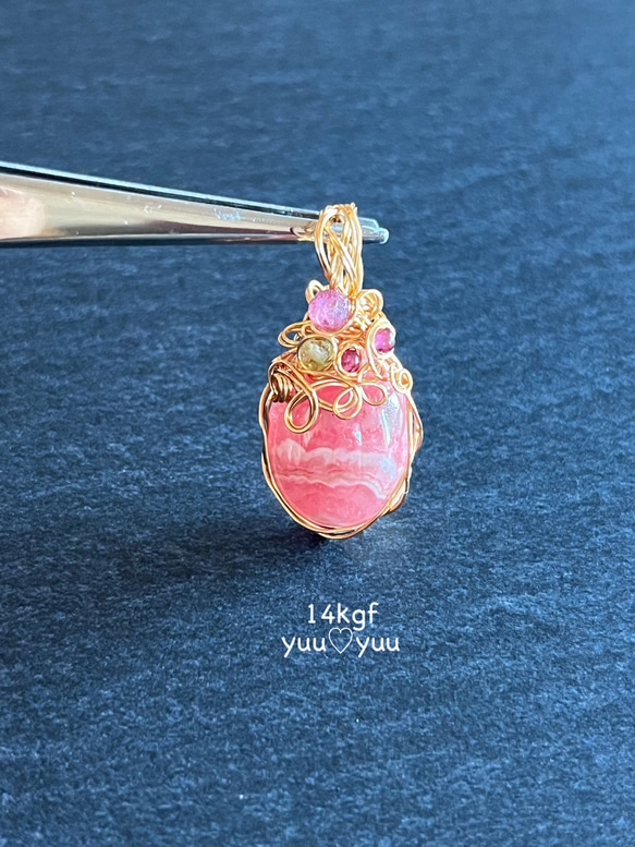 14kgf※天然石☆インカローズ☆咲花 ネックレス・ペンダント yuu♡yuu 通販 15310371｜Creema(クリーマ)
