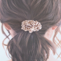 ピンクベージュ×パープル つぶつぶビーズのシュシュ シュシュ oru-for-ito〜おるふぉあいと〜 通販 15312381｜Creema ...