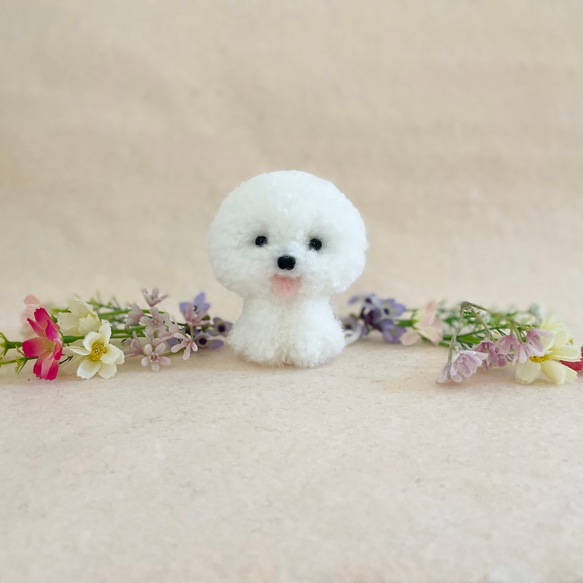 ビションカットのポンポン 小（舌あり） ビションフリーゼ プードル トイプードル ボロニーズ ぬいぐるみ kunchamy 通販 ...