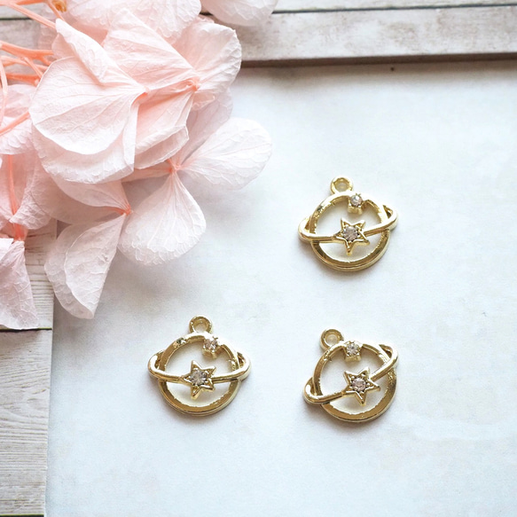 5個 惑星チャーム 14×14mm ゴールド 星 ストーン付き チャーム メタルチャーム 【T245】 チャーム ましろ工房 通販 ...