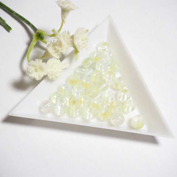 100個 ガラスビーズ 6mm クリア×グリーン ガラスパーツ アクセサリーパーツ 【A428】 ビーズ ましろ工房 通販 15326635 ...