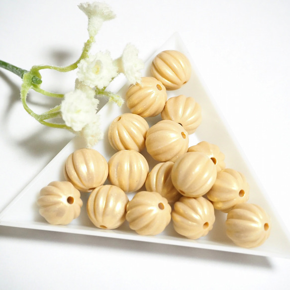 30個 かぼちゃビーズ 11mm カーキ パステルカラー アクリルビーズ アクセサリーパーツ 【A442】 ビーズ ましろ工房 通販 ...