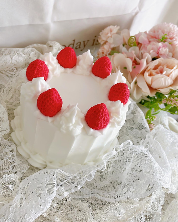 いちご可愛いシュガークレイケーキ(ケーキトッパー付き) 雑貨・その他 シュガークレイケーキMa chérie 通販 15326841 ...