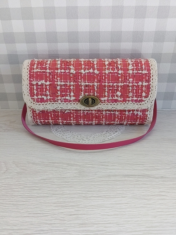 新入荷 LINTON社製ツイード長財布(コーラルレッド) 長財布 cocotte-coco 通販 15328865｜Creema(クリーマ)